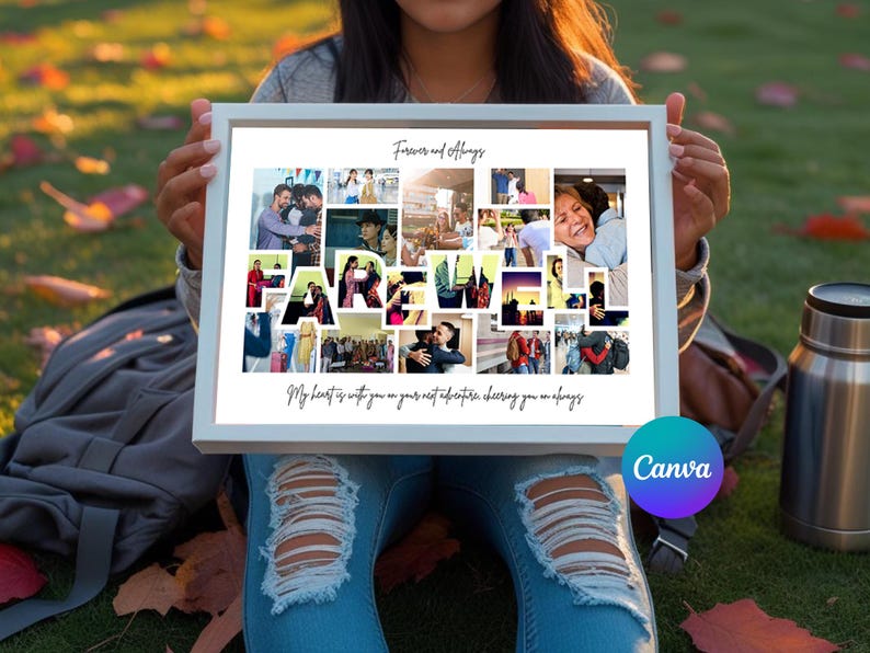 Personalized Farewell Photo Collage Frame | Editable Canva Template ...
