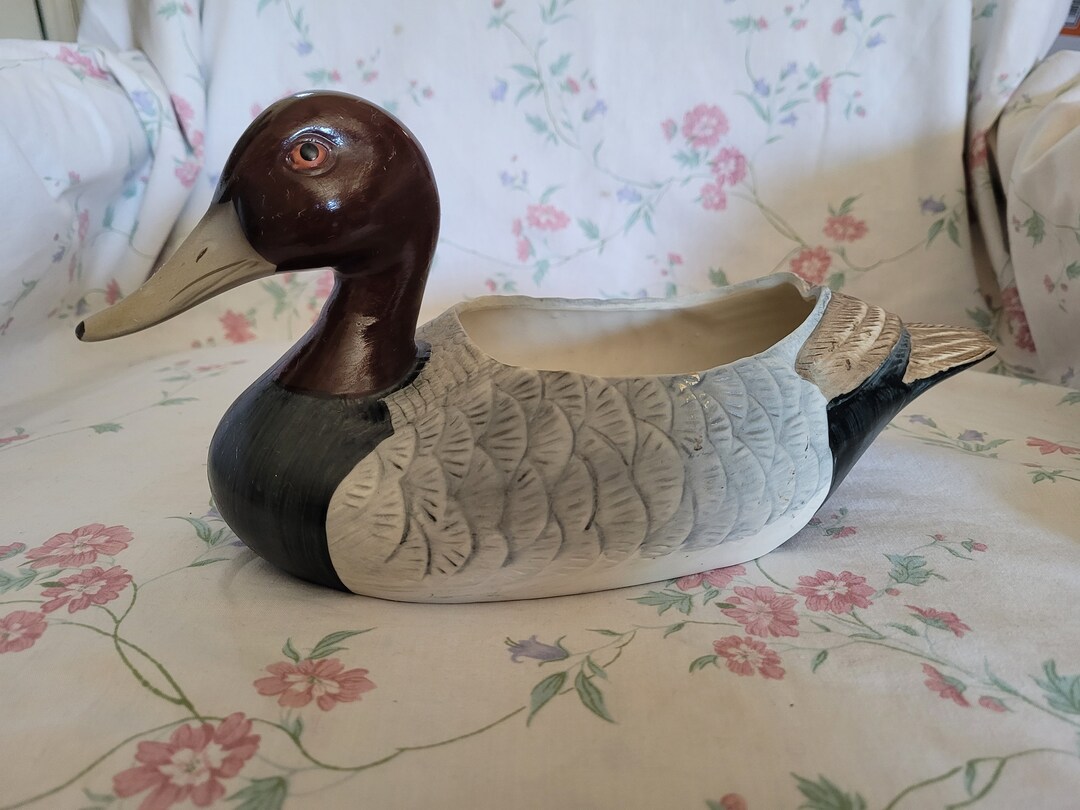 Vintage Mallard Duck Planter and Hanging Planters; Plant Holders - Etsy