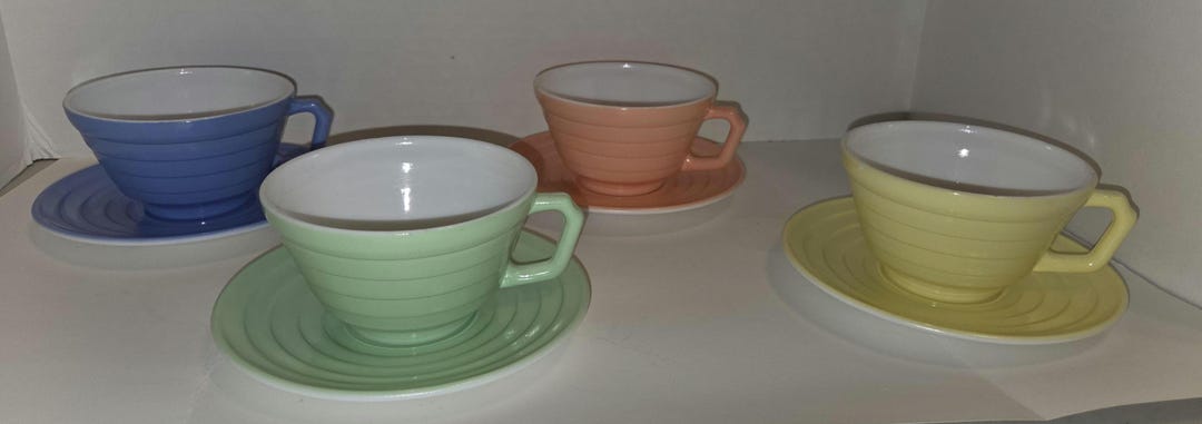 Hazel Atlas Pastel Dish Set - Etsy