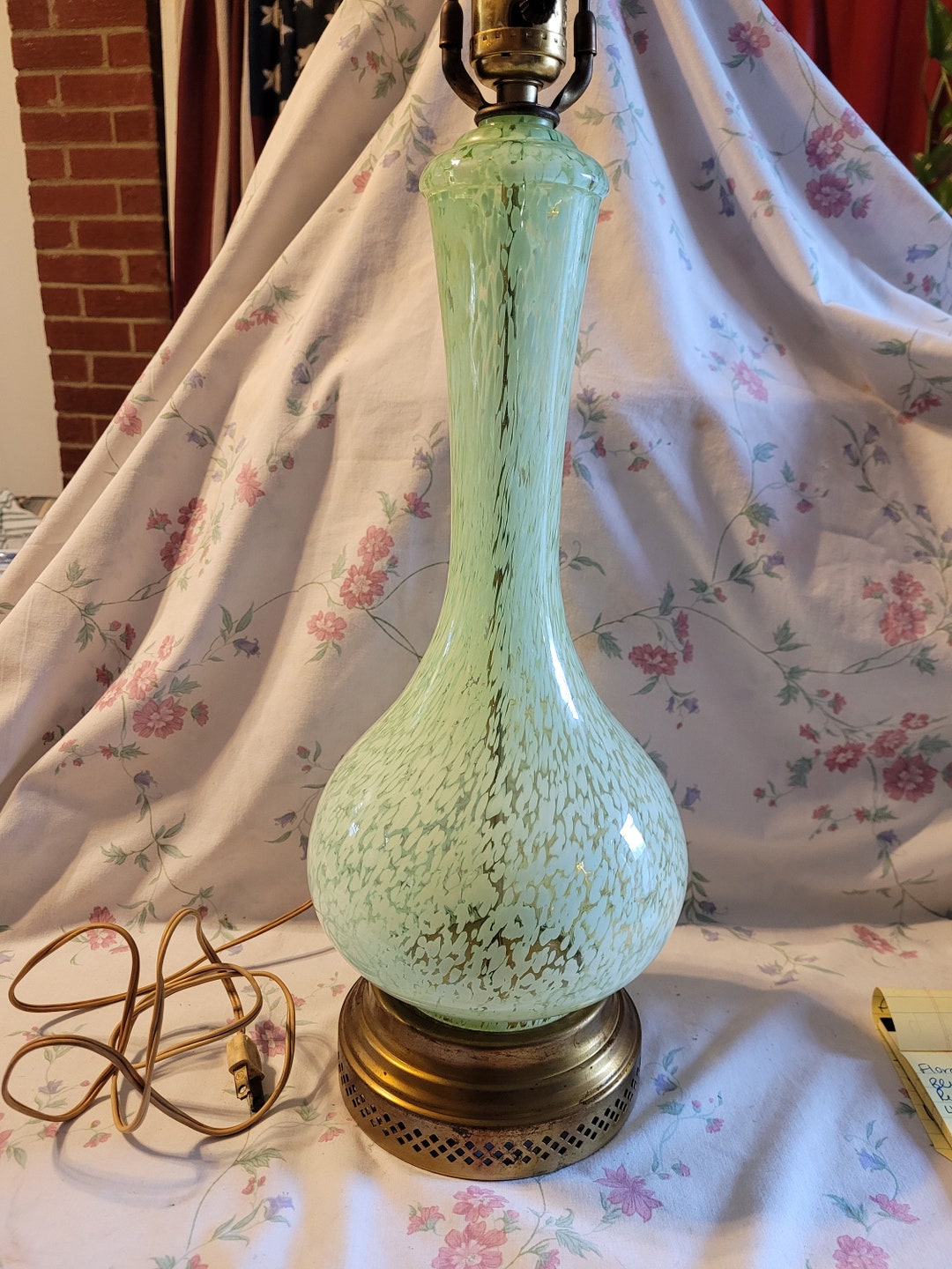 Murano Glass Lamp With Brass Base - Etsy