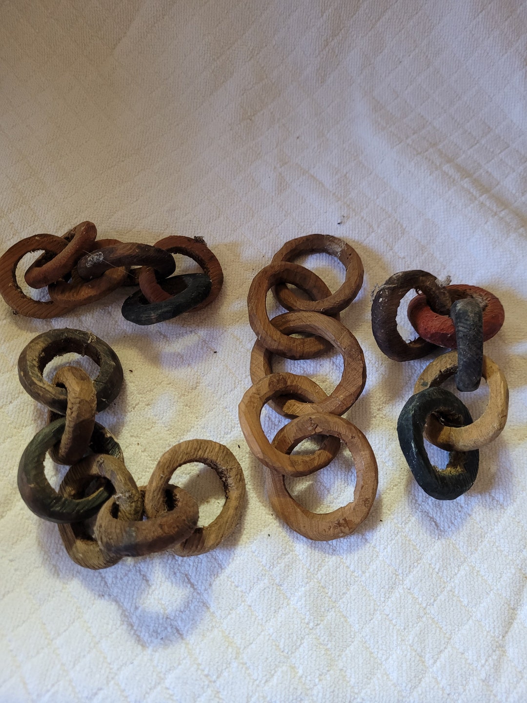 Vintage Carved Wooden Chains - Etsy