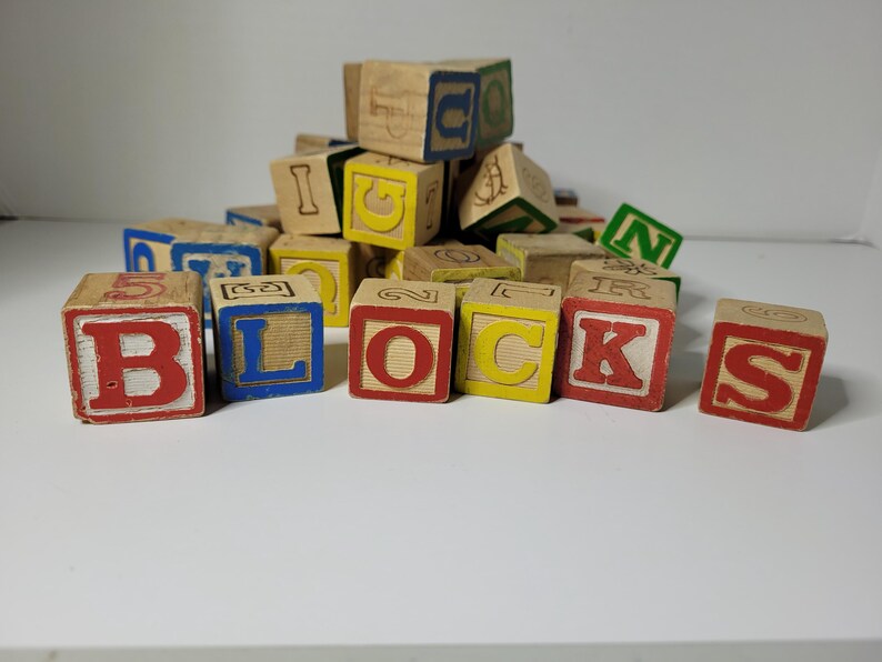 Wood Toy Letter Blocks - Etsy