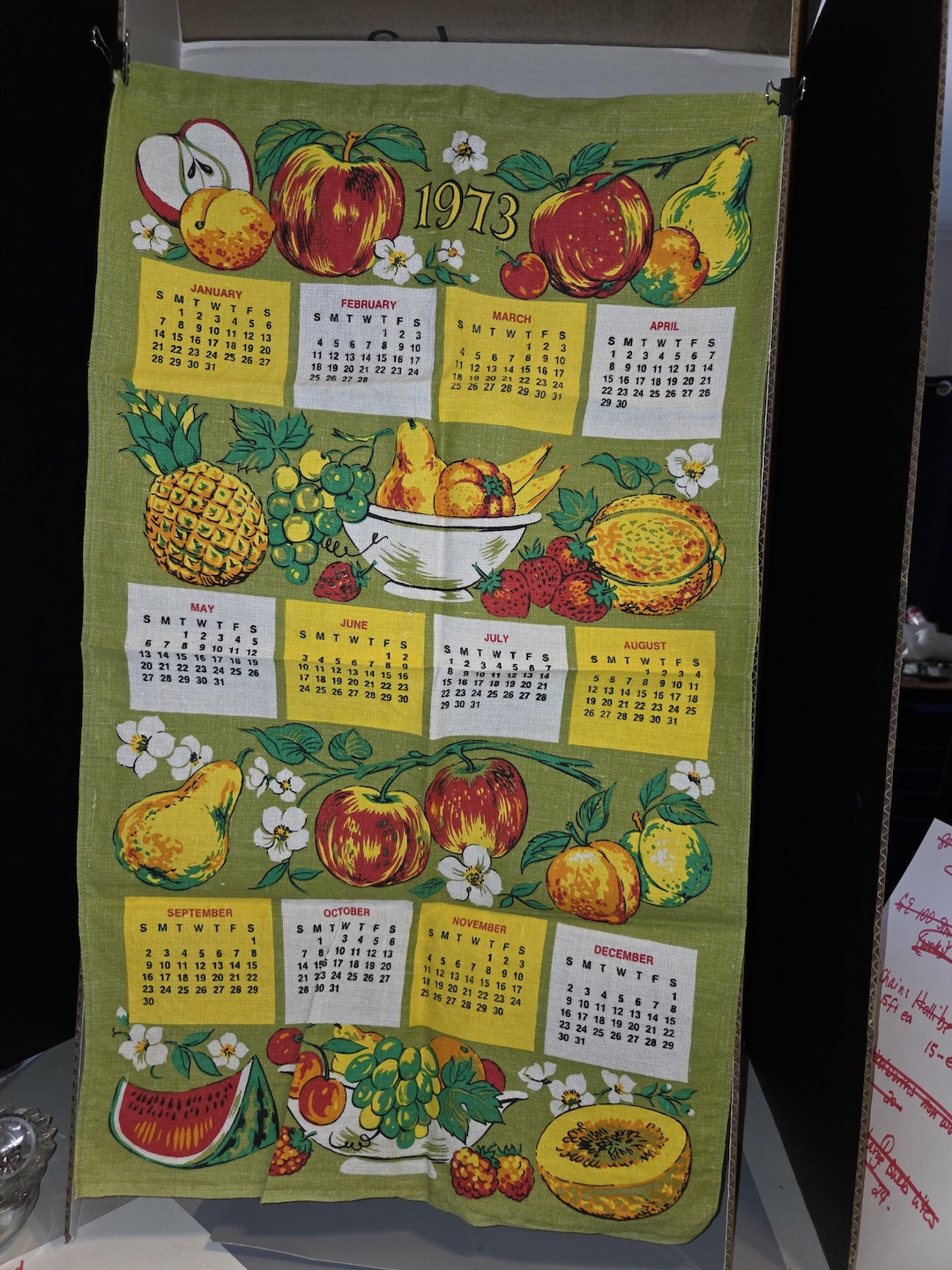 Vintage Cloth Kitchen Towel Wall Calendars 1970s - Etsy