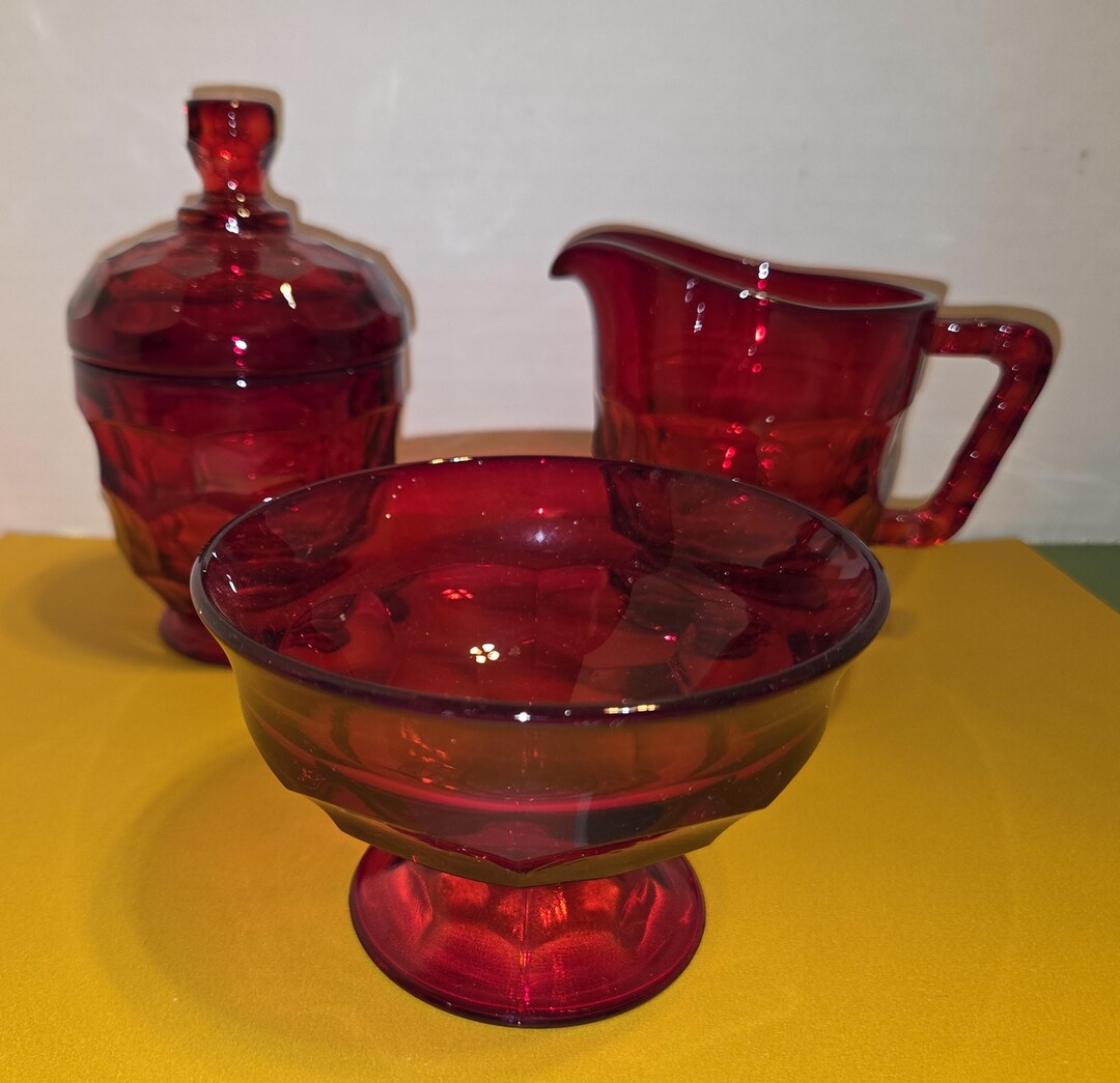 Ruby Red Glassware - Etsy