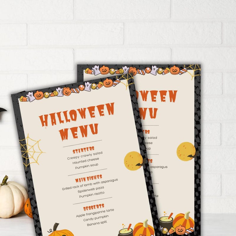 Halloween Menu - Etsy