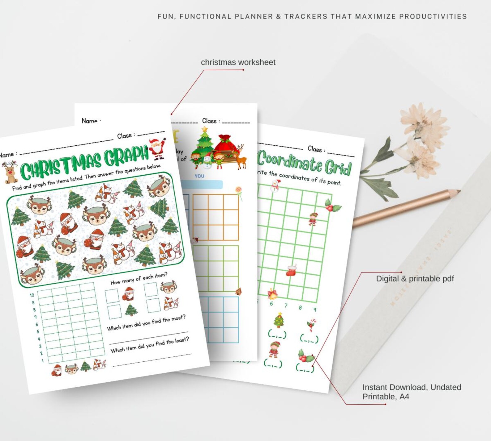 Christmas Workbook Educational Activity Book Kids Adults, Holiday ...
