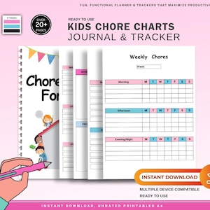 Kids Chore Chart & Responsibility Tracker | Daily and Weekly Task ...