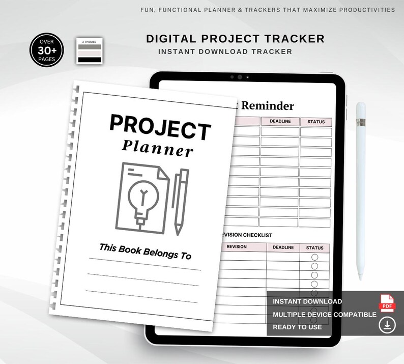 Project Planner Binder Inserts, Refillable Organizer, Project ...