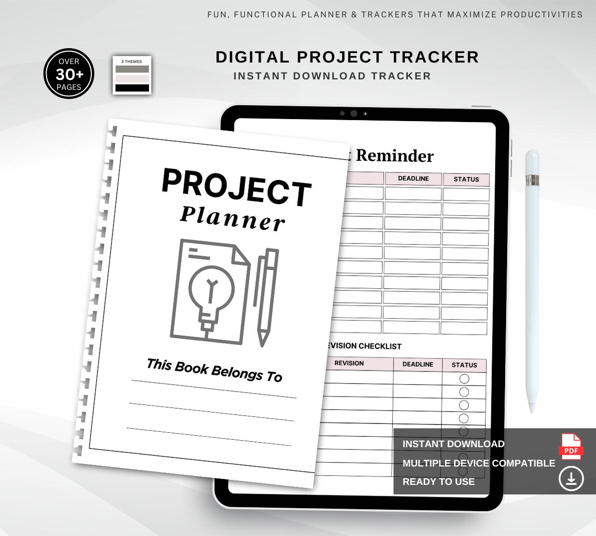 Project Planner Binder Inserts, Refillable Organizer, Project ...