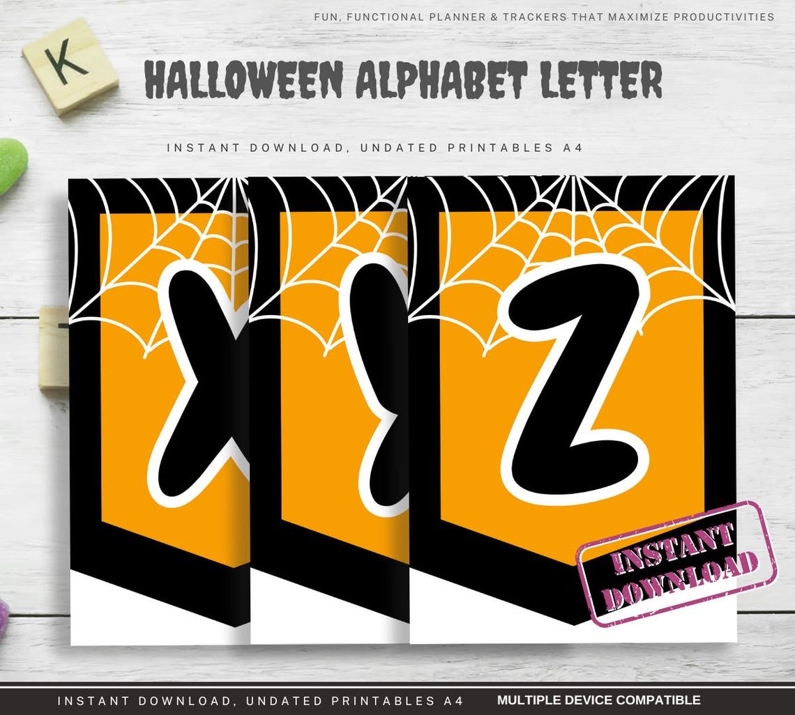 Halloween Alphabet Letter Set, Spooky Decor, Halloween Party Decoration ...