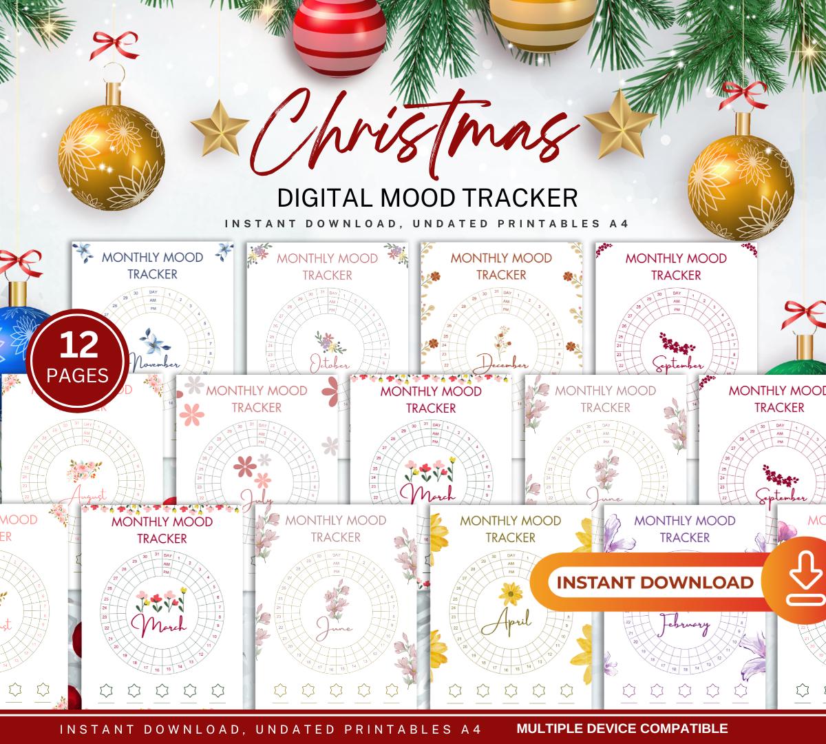 Circle Daily Mood Tracker, Mood Journal, Journaling Gift, Emotional ...