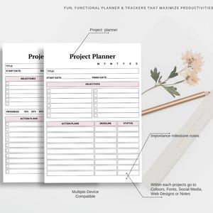 Project Planner Binder Inserts, Refillable Organizer, Project ...