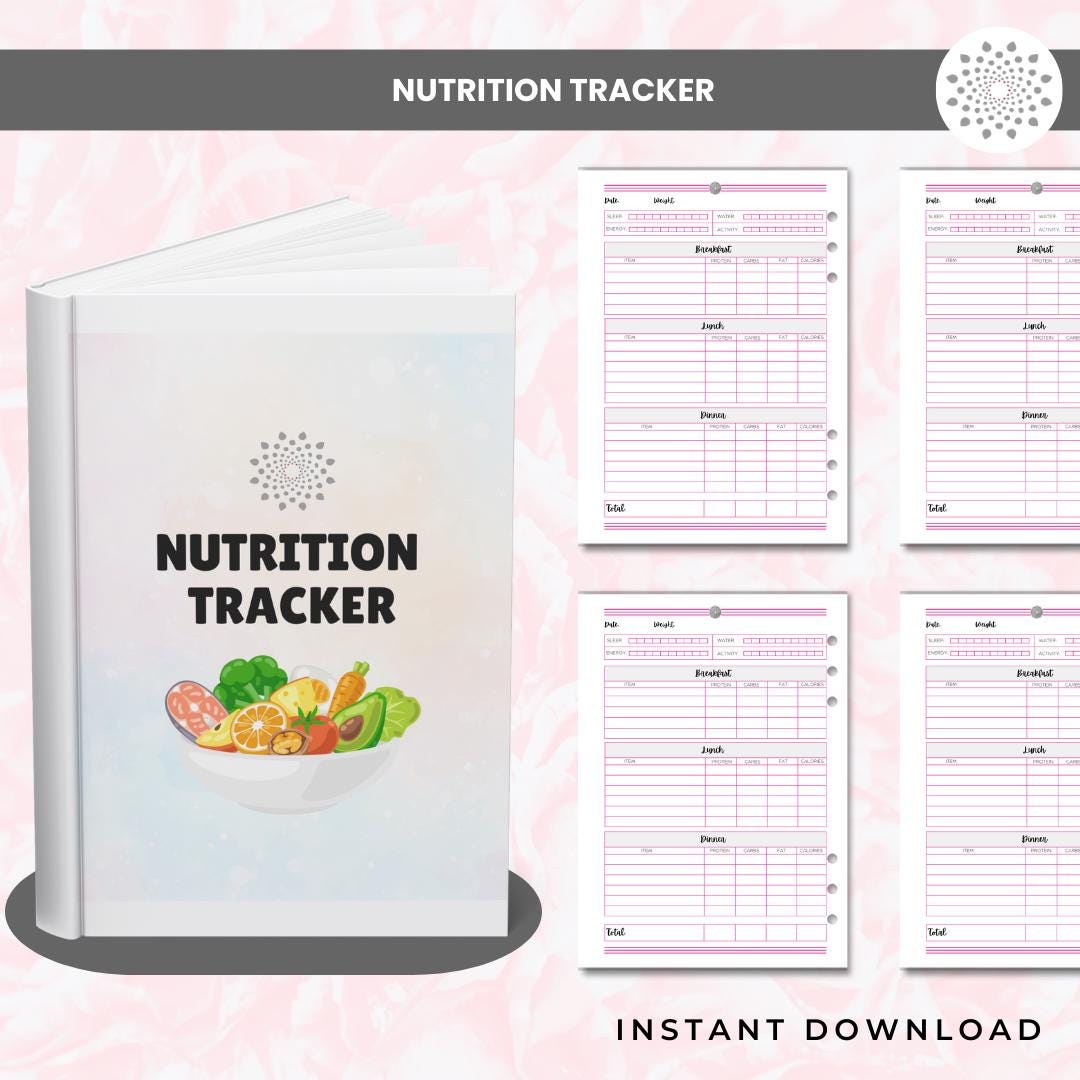 Personalized Nutrition Tracker, Nutition Journal, Daily Food Log ...