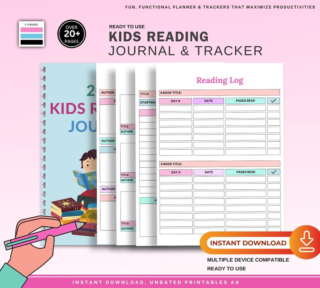 Kids Reading Journal, Children's Notebook, Reading Log Book, Book ...
