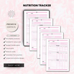 Personalized Nutrition Tracker, Nutition Journal, Daily Food Log ...
