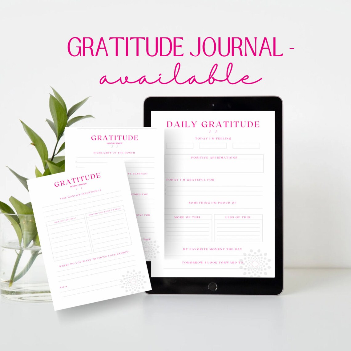 Printable Gratitude Journal | Daily Reflection & Thankfulness Notebook ...