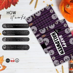 Halloween Cards Template, DIY Printable Cards, Spooky Greeting Cards ...