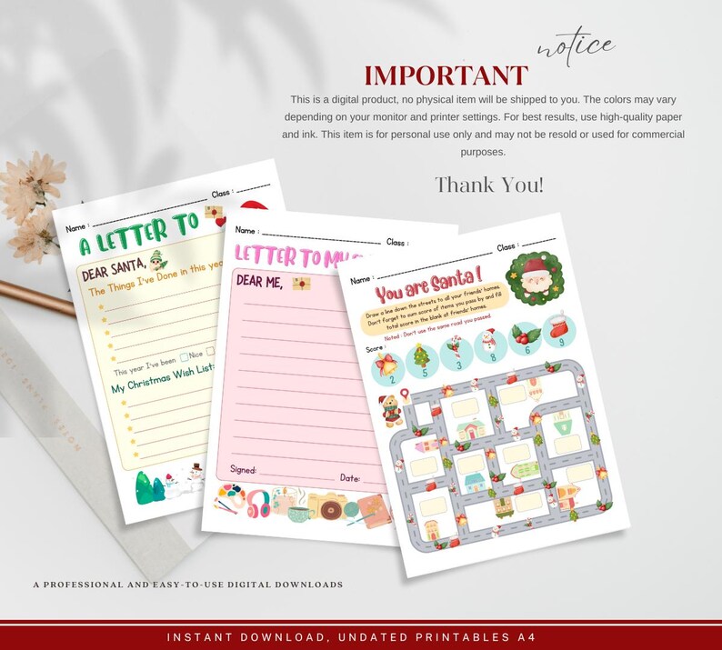 Christmas Workbook Educational Activity Book Kids Adults, Holiday ...