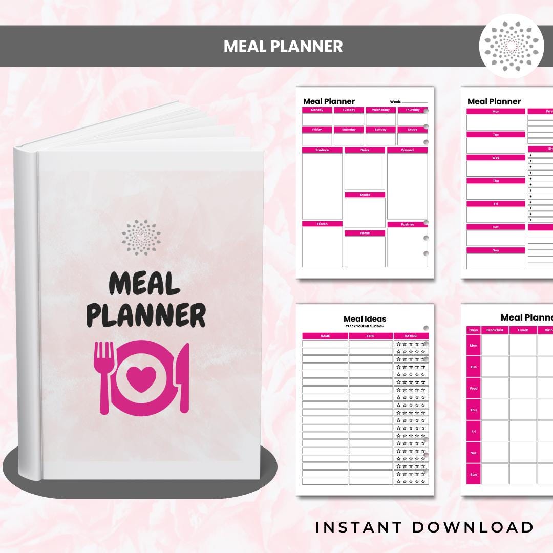 Meal Planner, Meal Notebook, Weekly Meal Organizer, Recipe Journal ...