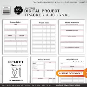 Project Planner Binder Inserts, Refillable Organizer, Project ...
