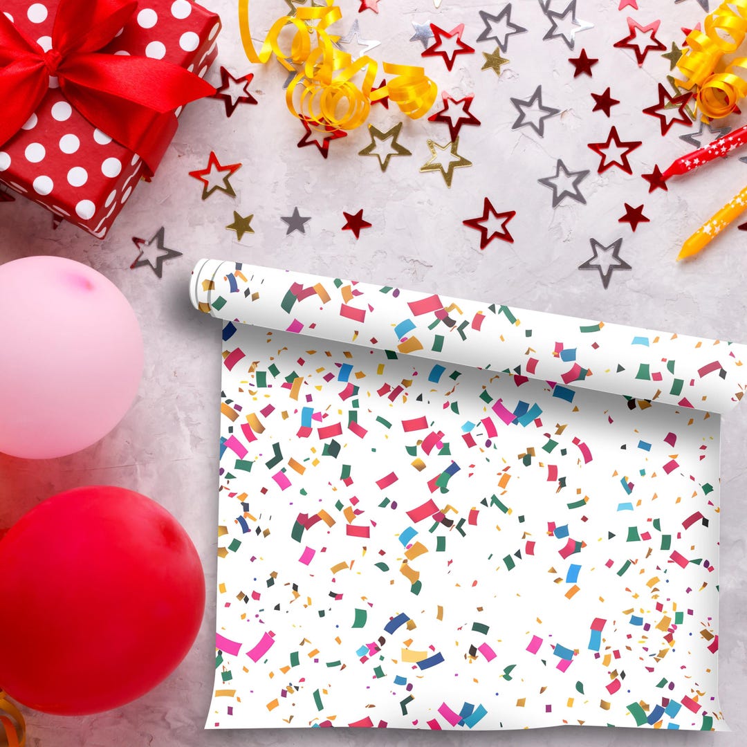 Birthday Themed Gift Wrap Set, Celebration Wrapping Kit, Party Present ...