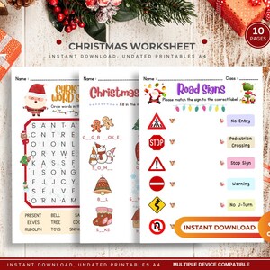 Christmas Workbook Educational Activity Book Kids Adults, Holiday ...