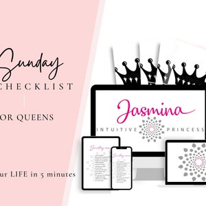 Sunday Checklist, Digital Download, Tool, Self-care Checklist, Goal ...