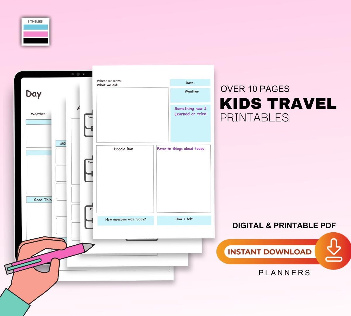 Kids Travel Journal Kit, Road Trip Activity Book for Children, Vacation ...