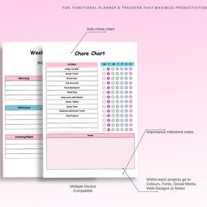 Kids Chore Chart & Responsibility Tracker | Daily and Weekly Task ...
