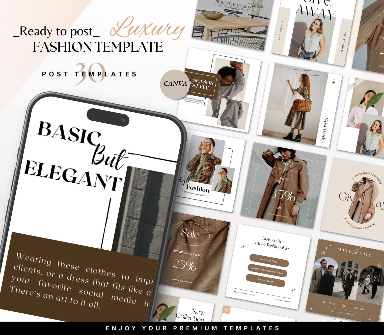 Fashion Instagram Post Templates | Editable Social Media Content Pack ...