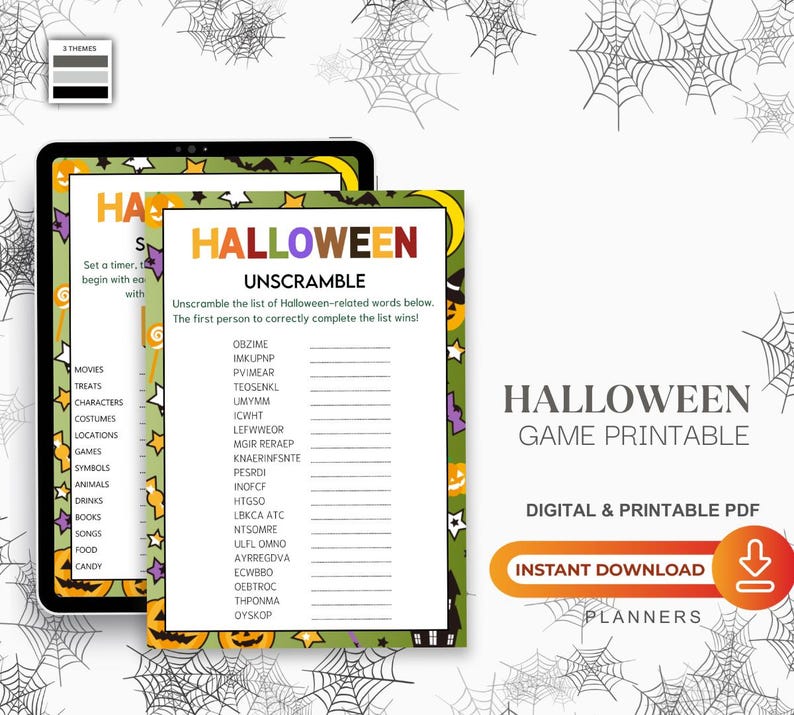 Halloween Games Editable Printable, DIY Halloween Party Games, Instant ...