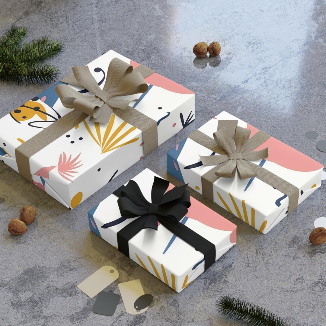 Birthday Hat Gift Wrap Pattern, Party Hat Wrap, Celebration Gift Wrap ...