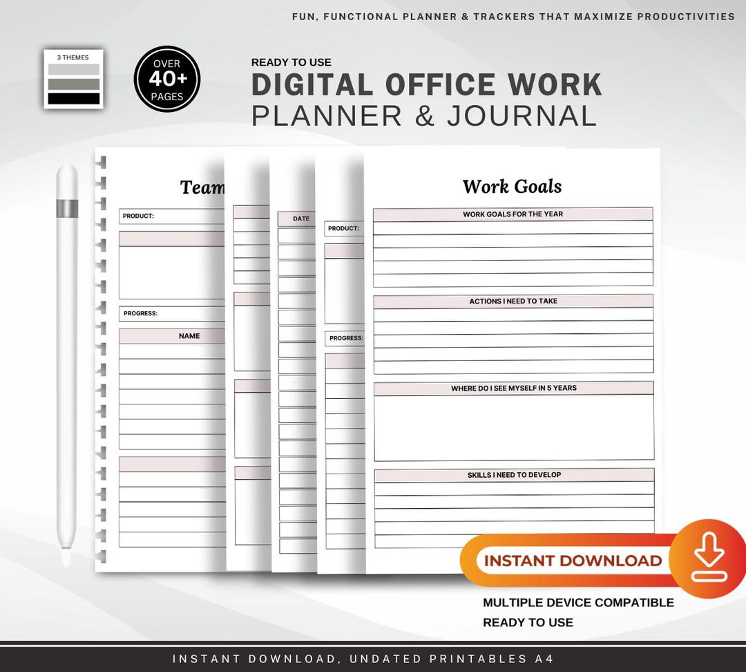 Minimalist Work Planner, Weekly Organizer, Productivity Tracker, Task ...