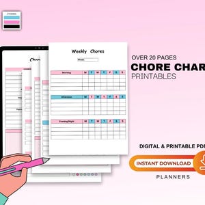 Kids Chore Chart & Responsibility Tracker | Daily and Weekly Task ...