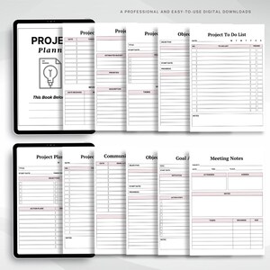 Project Planner Binder Inserts, Refillable Organizer, Project ...