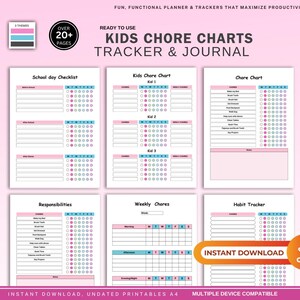 Kids Chore Chart & Responsibility Tracker | Daily and Weekly Task ...