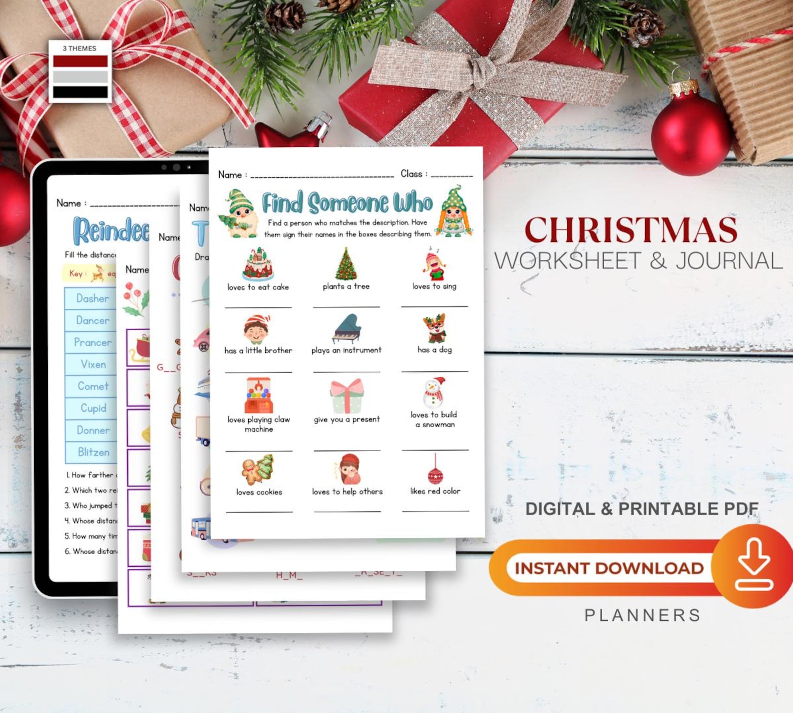 Christmas Workbook Educational Activity Book Kids Adults, Holiday ...