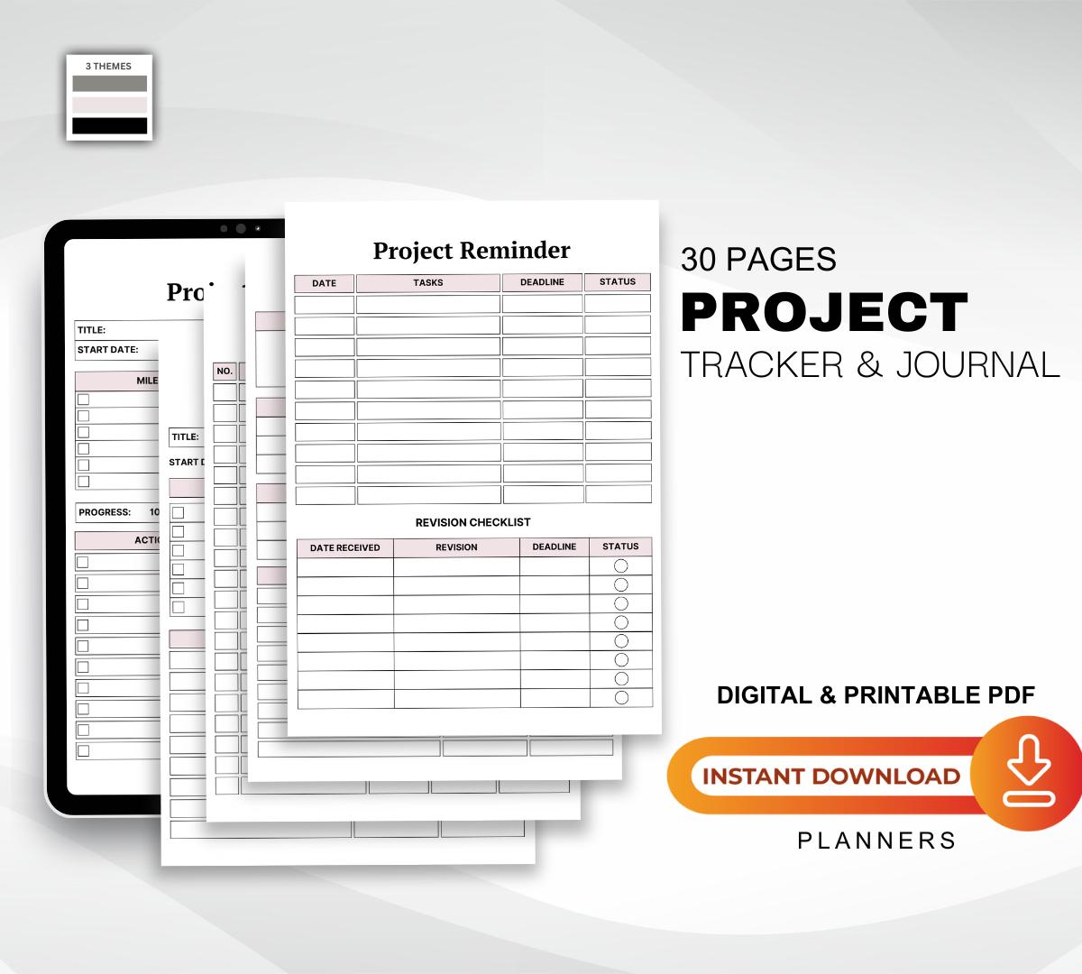Project Planner Binder Inserts, Refillable Organizer, Project ...