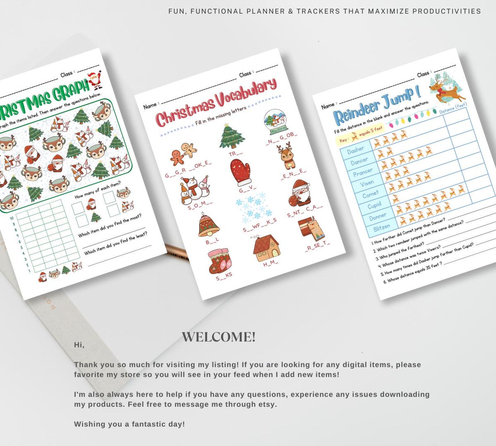 Christmas Workbook Educational Activity Book Kids Adults, Holiday ...