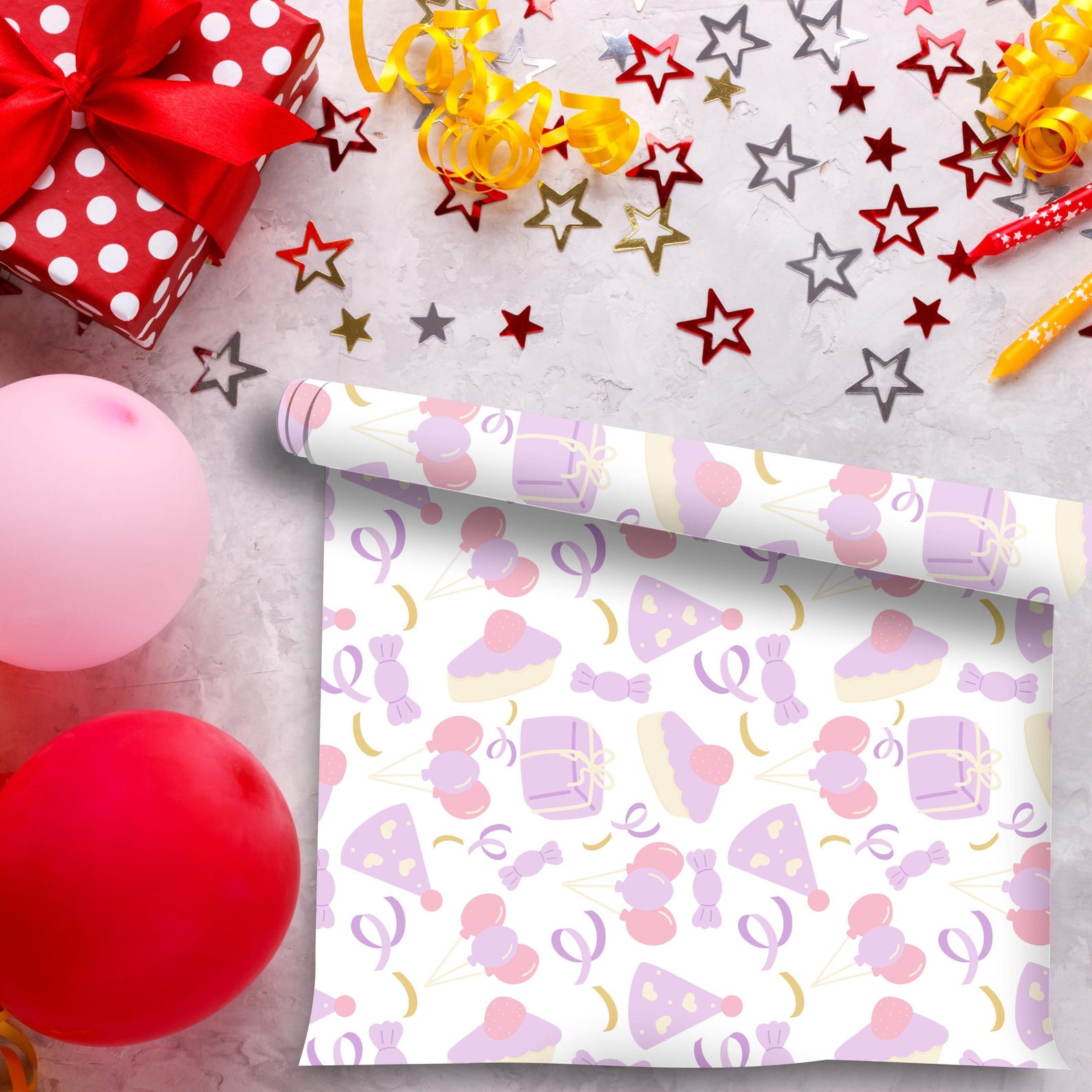 Birthday Gift Wrap – Colorful Candy Party Wrapping Paper (printable PDF ...