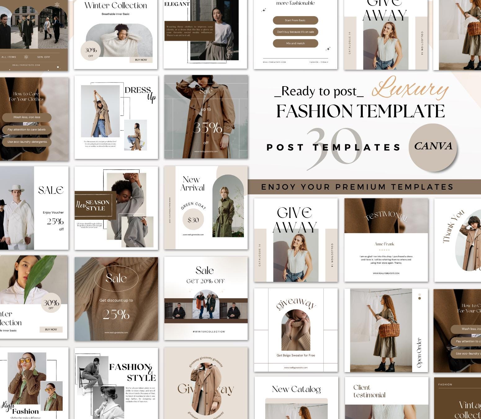Fashion Instagram Post Templates | Editable Social Media Content Pack ...