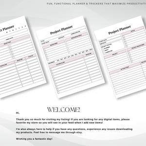 Project Planner Binder Inserts, Refillable Organizer, Project ...