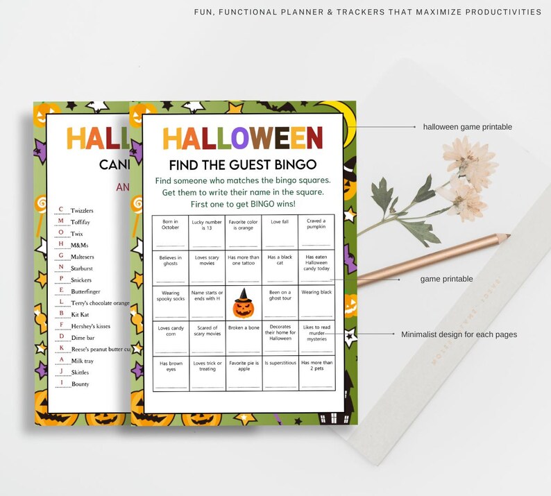 Halloween Games Editable Printable, DIY Halloween Party Games, Instant ...
