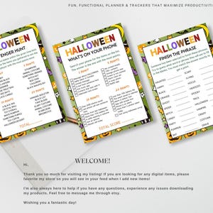 Halloween Games Editable Printable, DIY Halloween Party Games, Instant ...