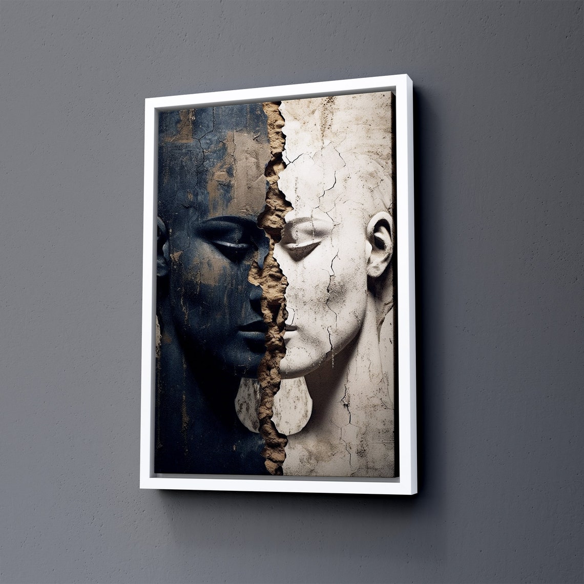 Two Face Black and White Women Canvas Poster, Contemporary Art ...