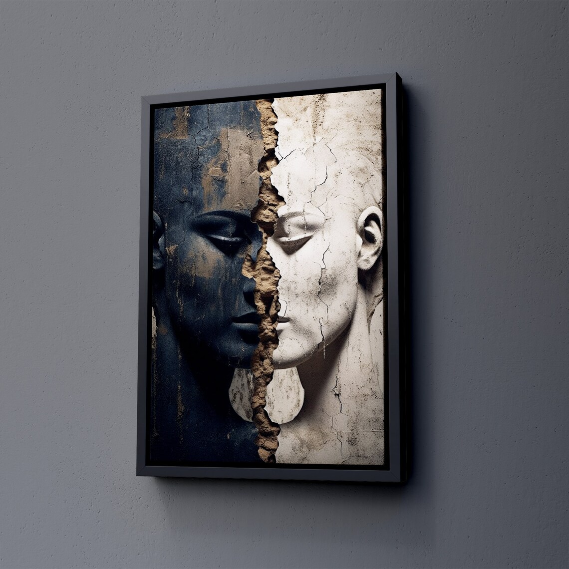 Two Face Black and White Women Canvas Poster, Contemporary Art ...