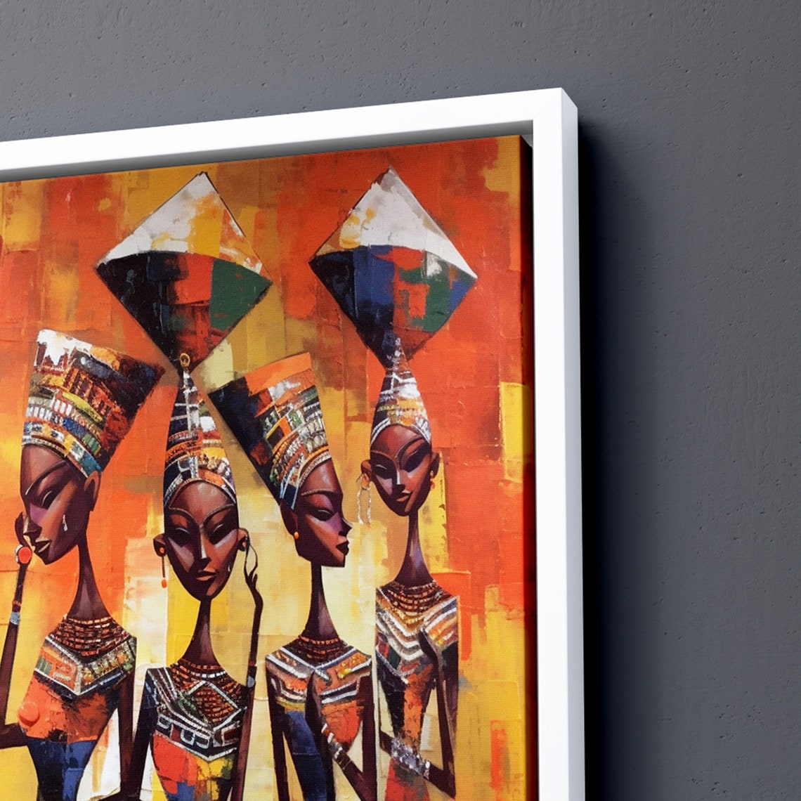 African Women Canvas Poster, African Contemporary Art, Wall Accessory ...