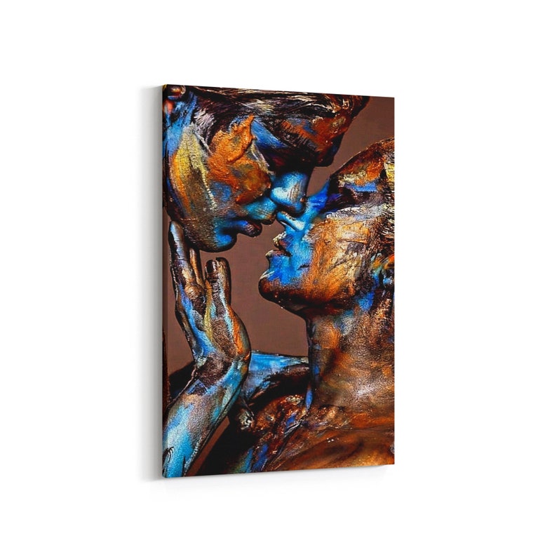 Abstract Couple Painting, Large Modern Home and Office Decor, House ...