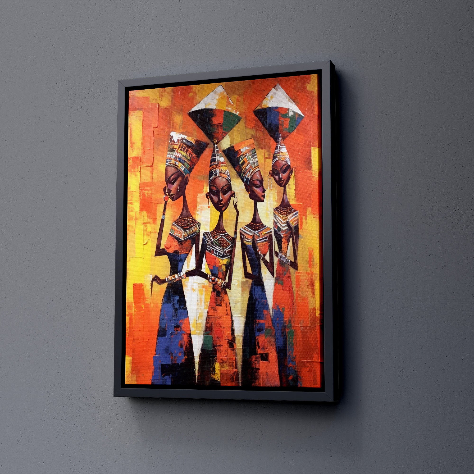 African Women Canvas Poster, African Contemporary Art, Wall Accessory ...
