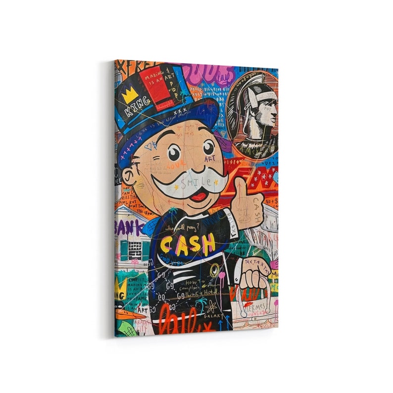 Banksy Style Mr. Monopoly Man Fashion Unique Modern Painting Print ...